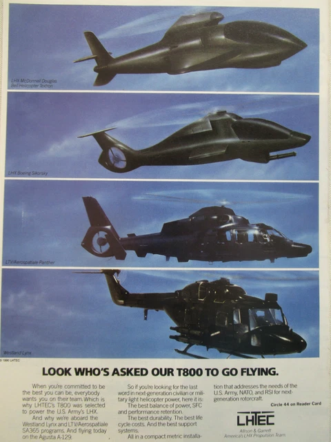 1989-90 PUB LHTEC Allison Garrett T800 Engine Lhx Lynx Panther ...