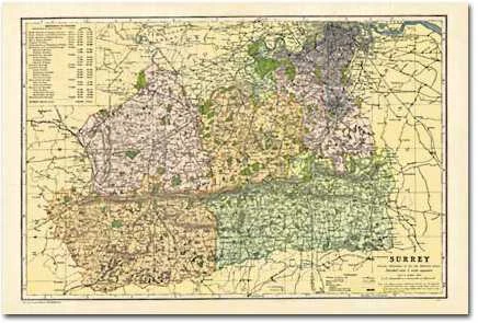 HISTORICAL MAP SURREY (1900): CASSINI HISTORICAL MAP, ROLLED (BCO-SUR ...