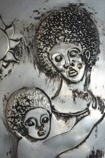 LISTED AFRICAN AMERICAN Artist Gregory Ridley Original Metal Relief ...