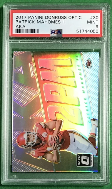 PATRICK MAHOMES ROOKIE 2017 Donruss ottico alias olografo argento prizm ...