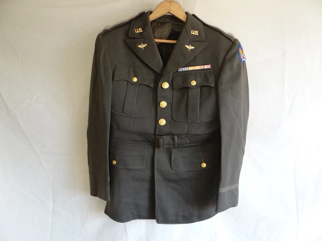 WWII US ARMY Air Corps Officer Uniform Jacket w/ Belt Regulation 1942 £ ...