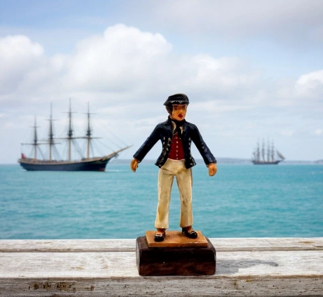 SPELTER COLD PAINTED (miniature) British Royal Navy Sailor 1800 ...