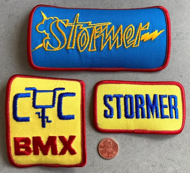 1970'S / 1980'S vintage CYC Stormer BMX bike PATCH LOT of 3 unused RARE ...