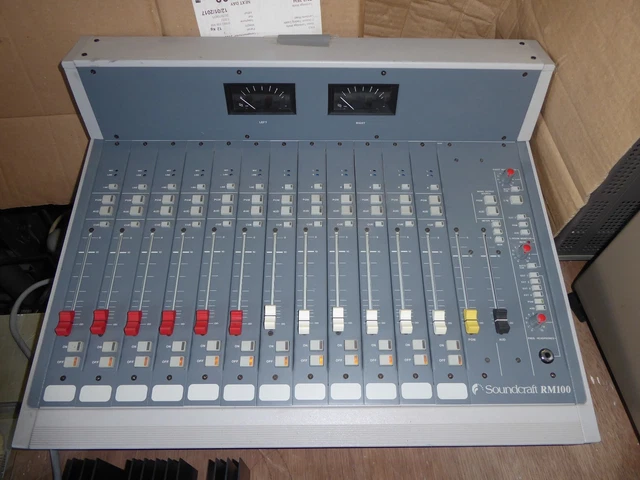 SOUNDCRAFT 12 CHANNEL Broadcast Mixer Model RM100 with Power Supply and ...