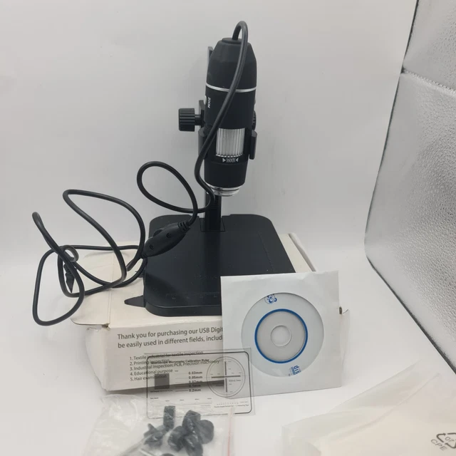 DIGITAL MICROSCOPE USB Powered 1600 X Magnification With Stand Black £ ...