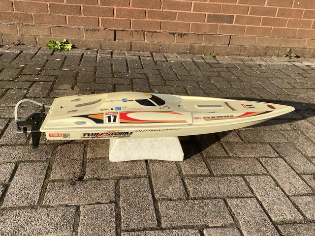 KYOSHO TWIN STORM 800 2 motor R/C racing boat/ transmitter No batteries ...