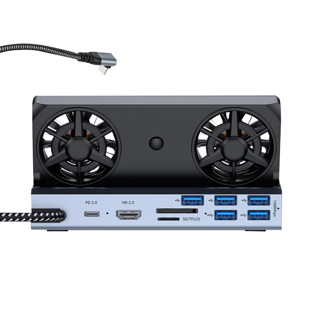 FOR STEAM DECK Docking Station With Cooling Fan 10 in 1 HDMI 2.0 4k ...