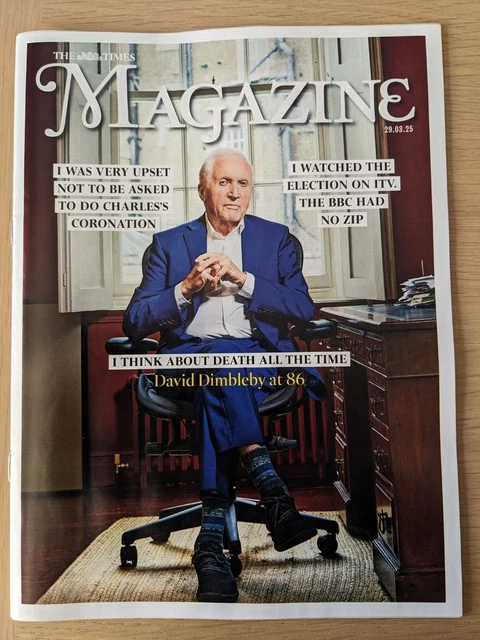 UK TIMES MAGAZINE. David Dimbleby at 86.. Sarah Beeny. Emily Maitlis ...