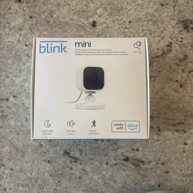 BLINK MINI INDOOR Plug In HD Smart Security Camera Alexa Compatible ...