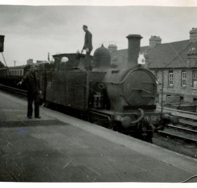 VINTAGE NO 3585 steam locomotive train railway photograph at station ...