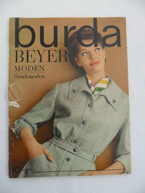BURDA MODEN NR.10 Oktober 1963 komplett mit Schnittmuster und Anleitung ...