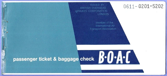 VINTAGE BOAC PASSENGER Ticket Baggage Check Booklet South Africa Travel ...