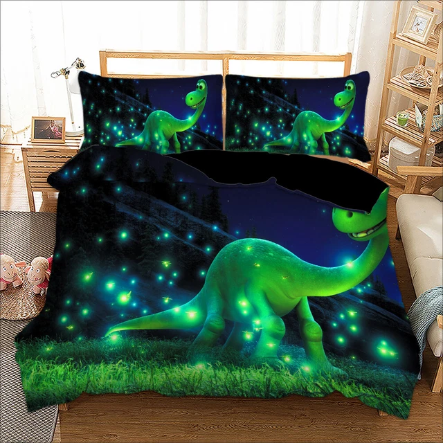 LOVELY GREEN DINOSAUR Doona/Quilt/Duvet Cover Set Single/Double/Queen ...