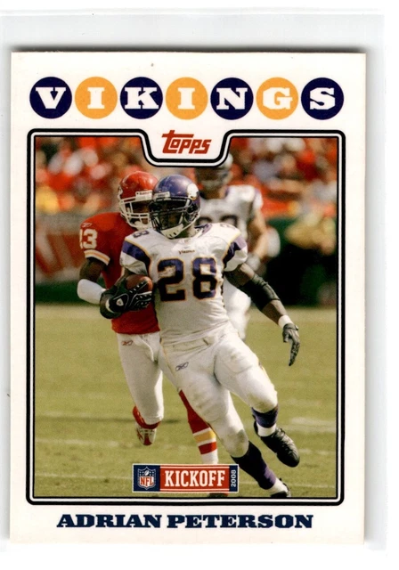 2008 TOPPS KICKOFF Adrian Peterson #114 Minnesota Vikings Football Card ...