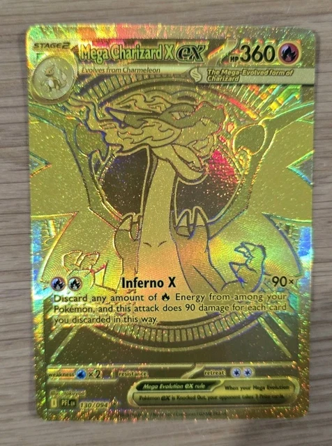 POKÉMON GOLD MEGA Charizard ex 130/094 Phantasmal Flames Mega Ultra ...