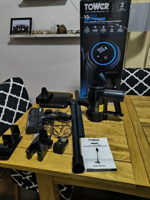 TOWER T513012AT VL100 Optimum Cordless 3-in-1 Pole Vacuum Cleaner NO ...