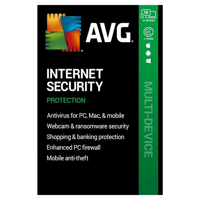 AVG INTERNET SECURITY 2025 1 Windows PC Device 1 Year (CARD BY POST) £9 ...