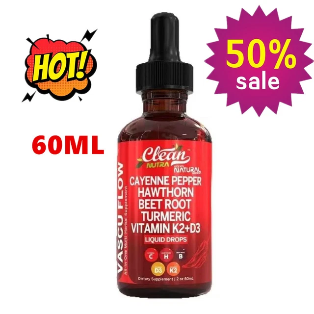 CAYENNE PEPPER HAWTHORN Beet Root Turmeric Vitamin K2+D3 Oral Drops 60ML Safe £6.85 - PicClick UK