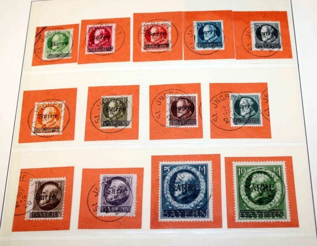 REGIONE SAAR 1920-1934: collezione timbrata FORTE su moduli EUR 1,99 ...