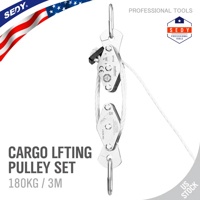 POLY ROPE HOIST Pulley Wheel Block and Tackle Rigging Engine Lift Tool ...