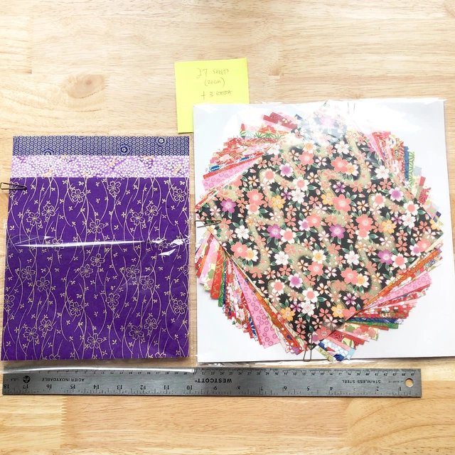 JAPANESE ORIGAMI FOLDING Paper 20cm Square Yuzen Chiyogami Washi 30 pcs ...