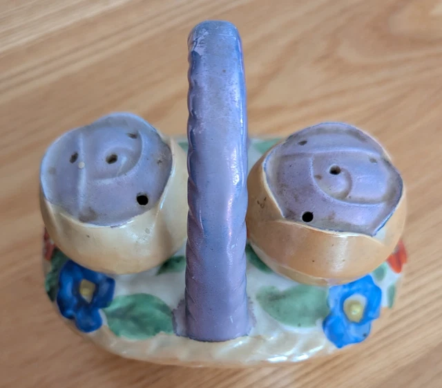 VINTAGE JAPANESE FLOWER Basket Cruet Set £5.92 - PicClick UK