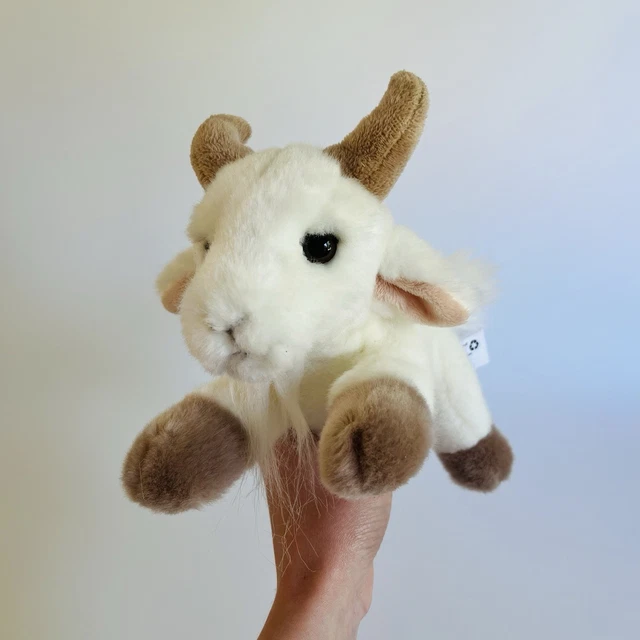 PETJES WORLD SOFT Toy Cuddly Plush White Goat Stuffed Farm Animal ...