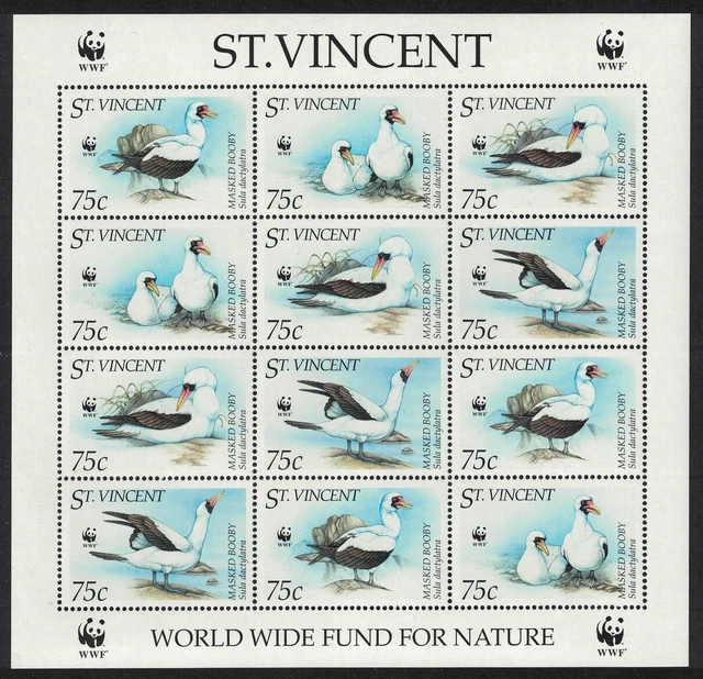 ST. VINCENT BIRDS WWF Masked Booby Sheetlet of 3 sets 1995 MNH SG#2882-2885 £3.60 - PicClick UK