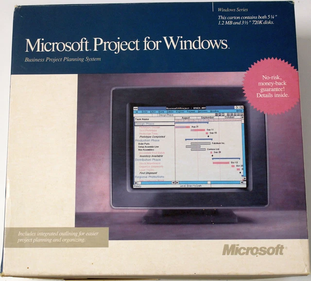 RARE - MICROSOFT Project for Windows 1.0 - DOS/Windows - Anglais EUR ...