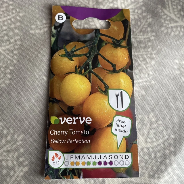 VERVE TOMATO (YELLOW Perfection) 12 seeds sow before 12/2025 Label ...