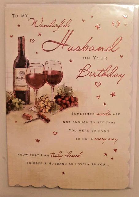 HUSBAND BIRTHDAY Card Stunning Card And Detail By Regal Cards 9 X 6.5 ...