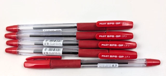 5 X RED INK Pilot Grip Pen BPS-GP-F Fine Nib 0.7mm $20.00 - PicClick AU