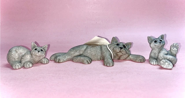 VINTAGE STUDIO ART Stone Quarry Critters Cat Figurines, Chelsea ...
