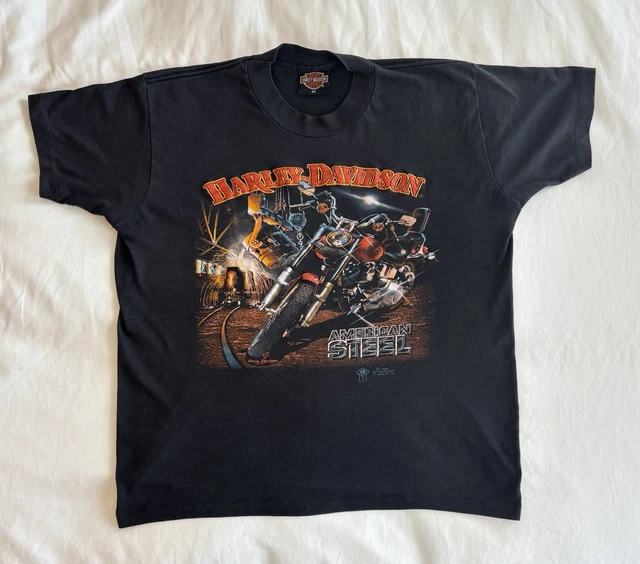 3D EMBLEM HARLEY Davidson 1988 vintage T Shirt. American Steel $150.00 ...
