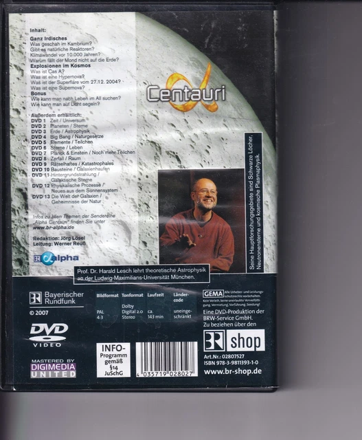 HARALD LESCH CENTAURI 14 Ganz Irdisches/Explosionen im Kosmos DVD BR ...