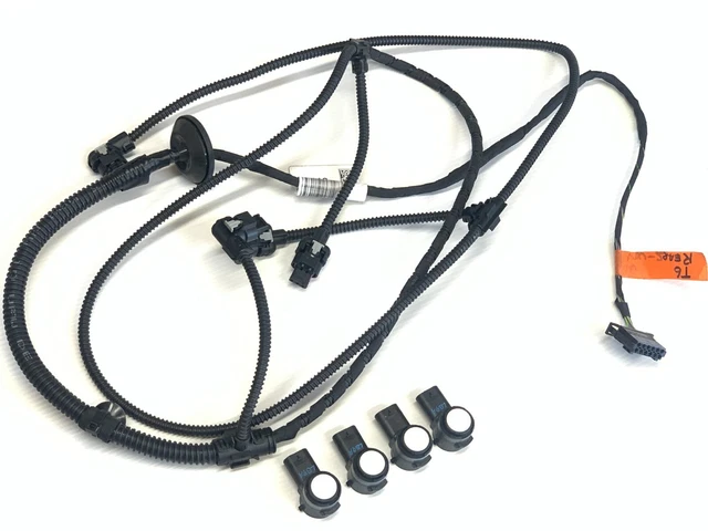 GENUINE VW TRANSPORTER T6 Parking Sensor Loom + Sensors Rear Bumper ...