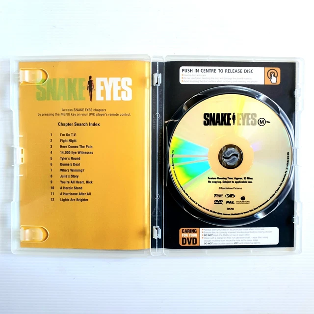 SNAKE EYES DVD 1998 Action Crime Thriller Nicholas Cage, Region 4, VGC ...