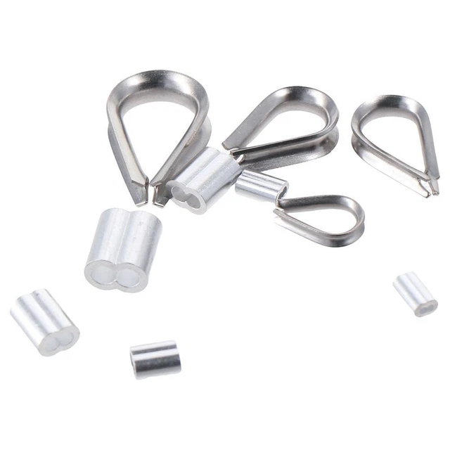 265PCS M1.2-M5 WIRE Rope Aluminum Rope Clamp Wire Rope Clamps Wire Rope ...