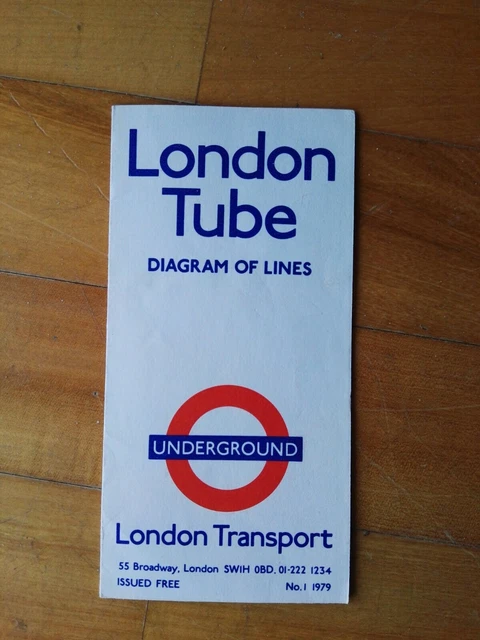 MAP DIAGRAM OF LINES Londra 1979 N° 1 London Tube UNDERGROUND London ...