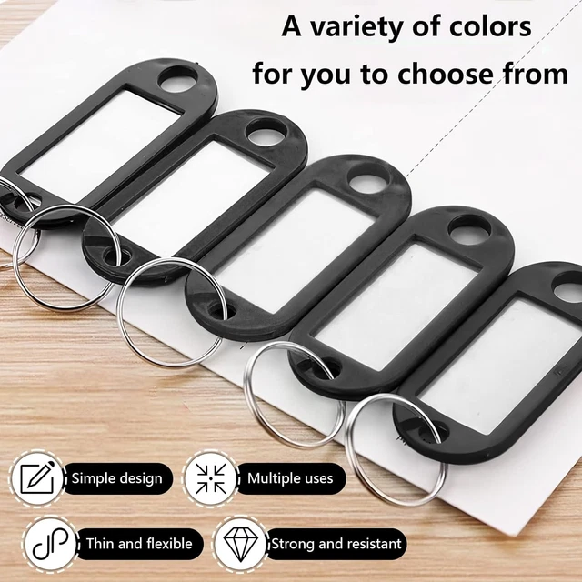 KEY TAGS, 50 Pcs Key Tags with Labels, with Split Rings Label Window ...