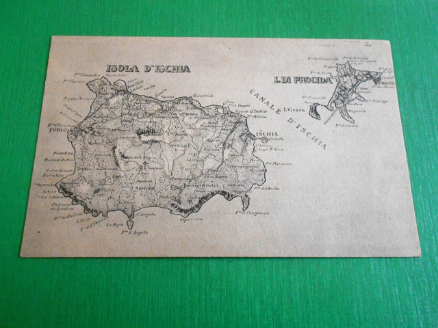 CARTOLINA ISOLA D' Ischia - Cartina geografica 1920 ca EUR 11,99 ...