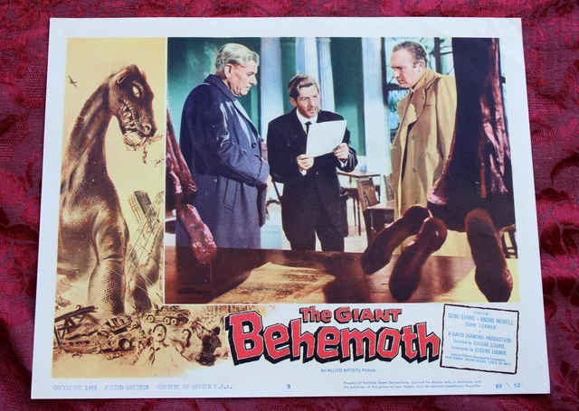 THE GIANT BEHEMOTH DINOSAUR MONSTER 1959 ORIG LOBBY CARD sci-fi horror ...