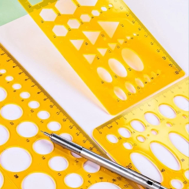 MULTIPURPOSE GEOMETRY STENCILS Circle Drawing Template Ruler Geometric ...