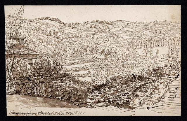 HANNAH SARAH TURNER BRIGHTWEN Small Pen & Ink Drawing TORQUAY LANDSCAPE ...