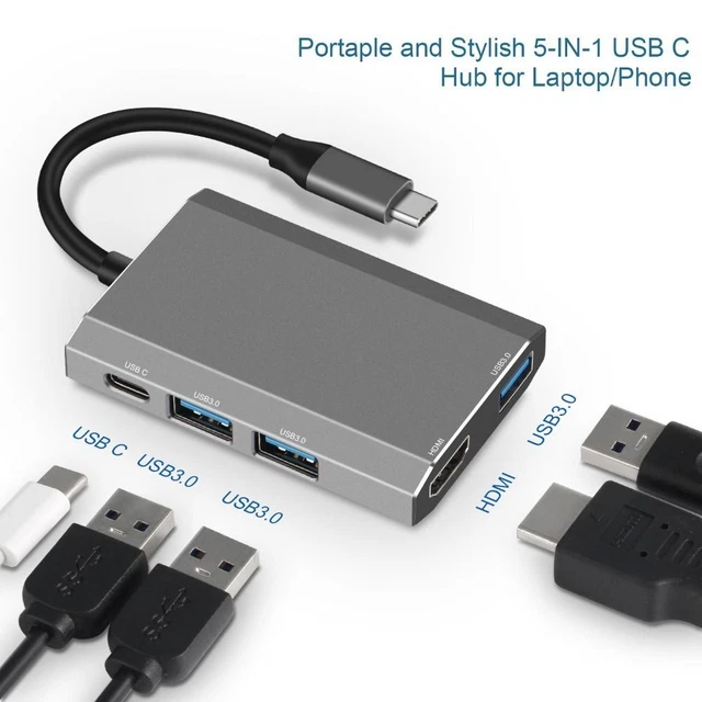 PD CHARGING ETHERNET Adapter Docking Station Type-C Splitter USB C HUB ...