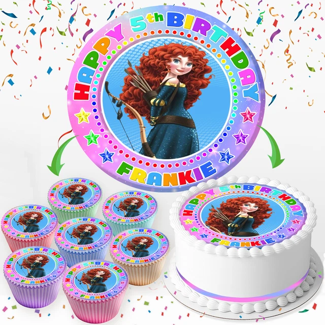 PRINCESS MERIDA BRAVE Personalised Edible Cake Topper & Cupcake Toppers ...