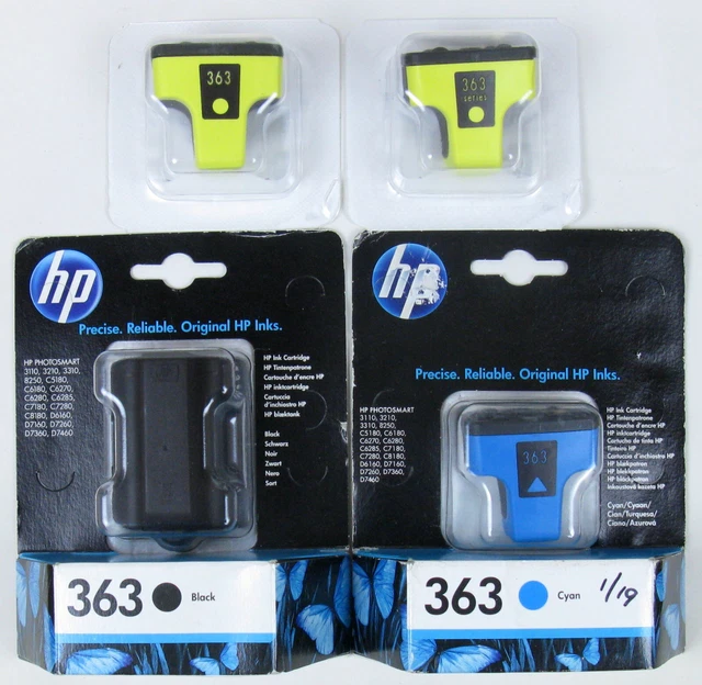 HP 363 / HP363 Genuine Bk, C & 2 x Y Set. New & Sealed £14.99 - PicClick UK
