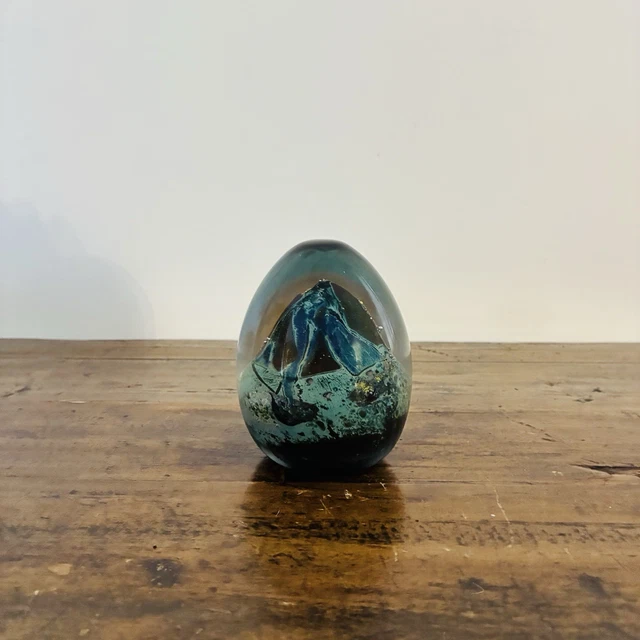 BLOWN GLASS EGG paperweight by Alain Guillot - Signed and numbered $353 ...