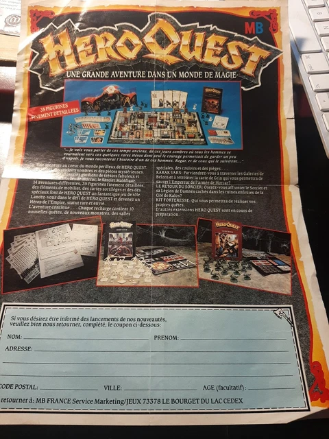 HEROQUEST PUB POSTER flyer SPACE CRUSADE MB GAMES WORKSHOP original £9. ...