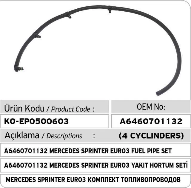 FUEL OVERFLOW LEAK Off Pipe For Mercedes V-Class Sprinter Vito Viano ...